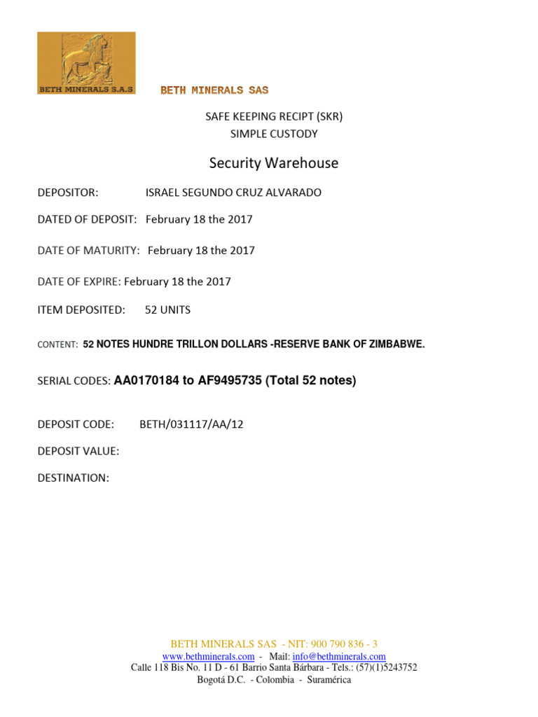 SKR Israel Ecuador | PDF | Securities (Finance) | Money