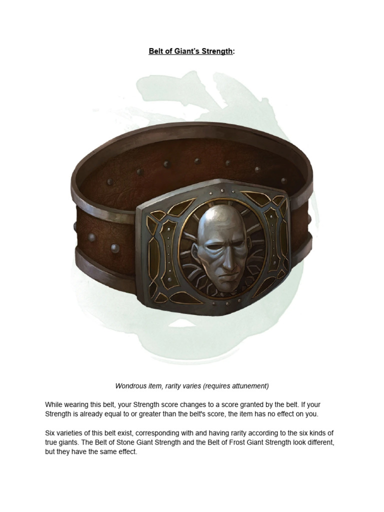 Belt of Giant's Strength | PDF