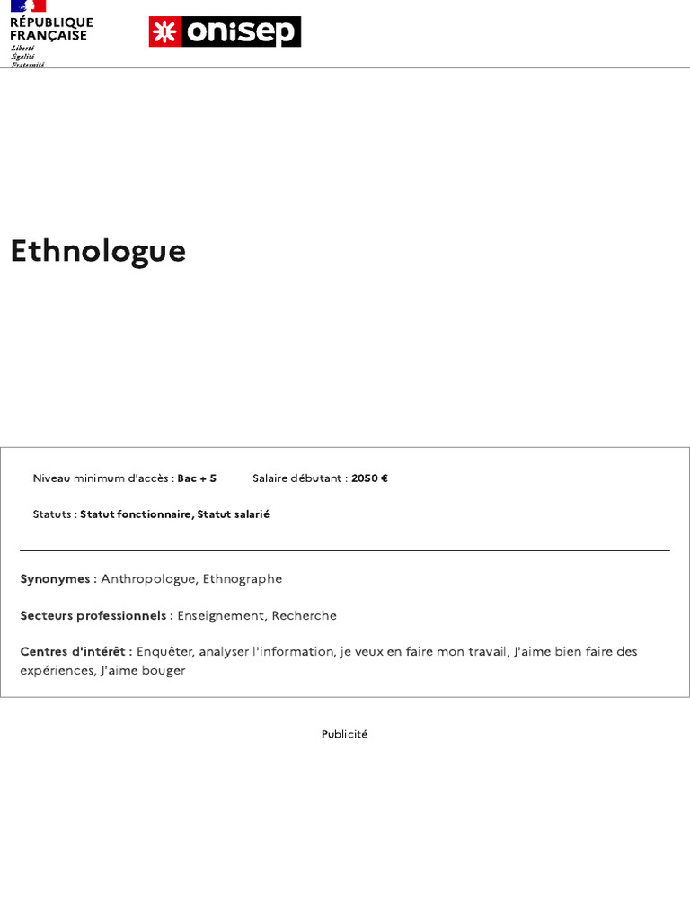 Ethnologue - Onisep | PDF