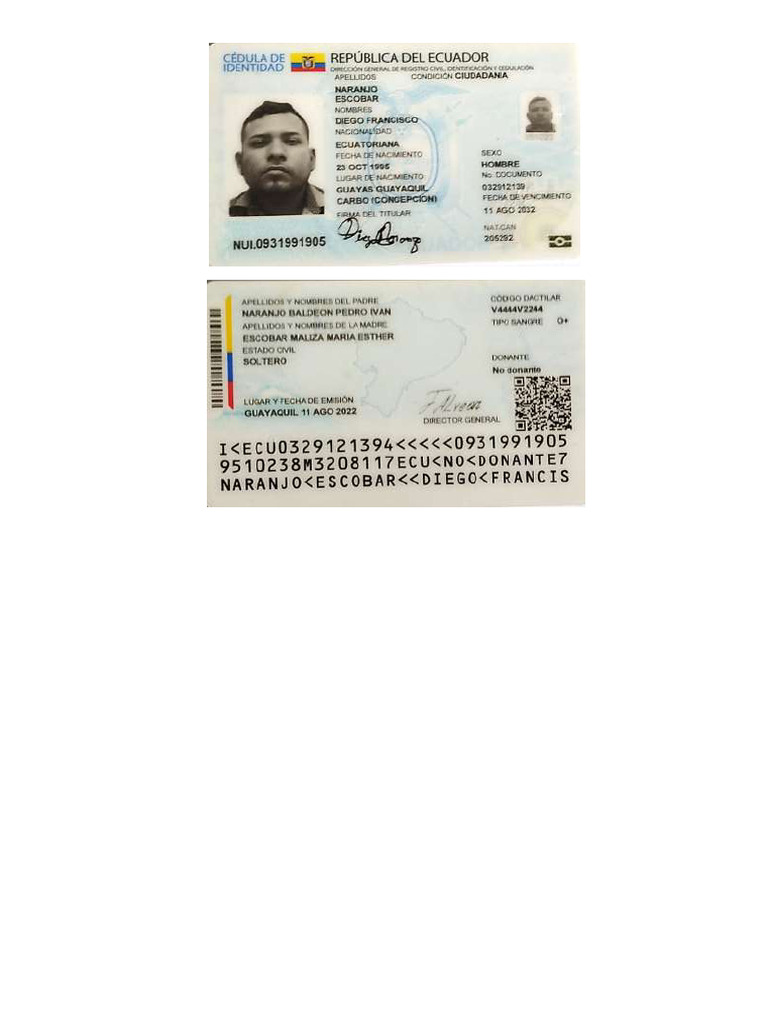 Cedula Diego Naranjo | PDF