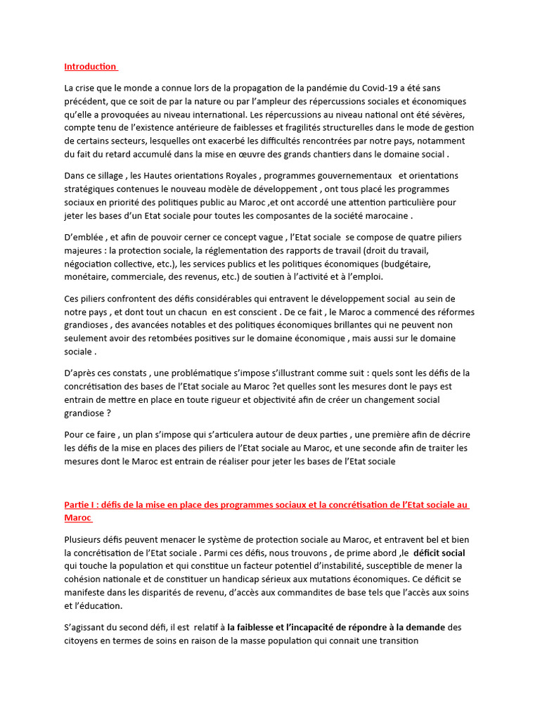 Etat Sociale DISS | PDF