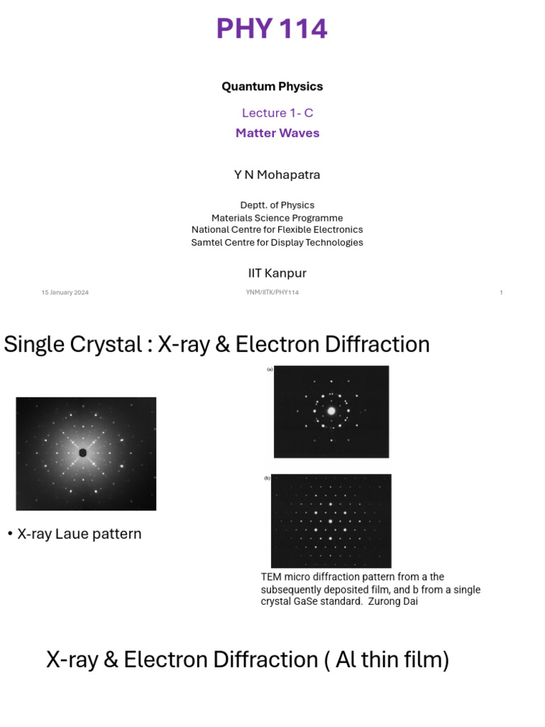 Quantum Physics: Lecture 1-C | PDF | Waves | Mechanics