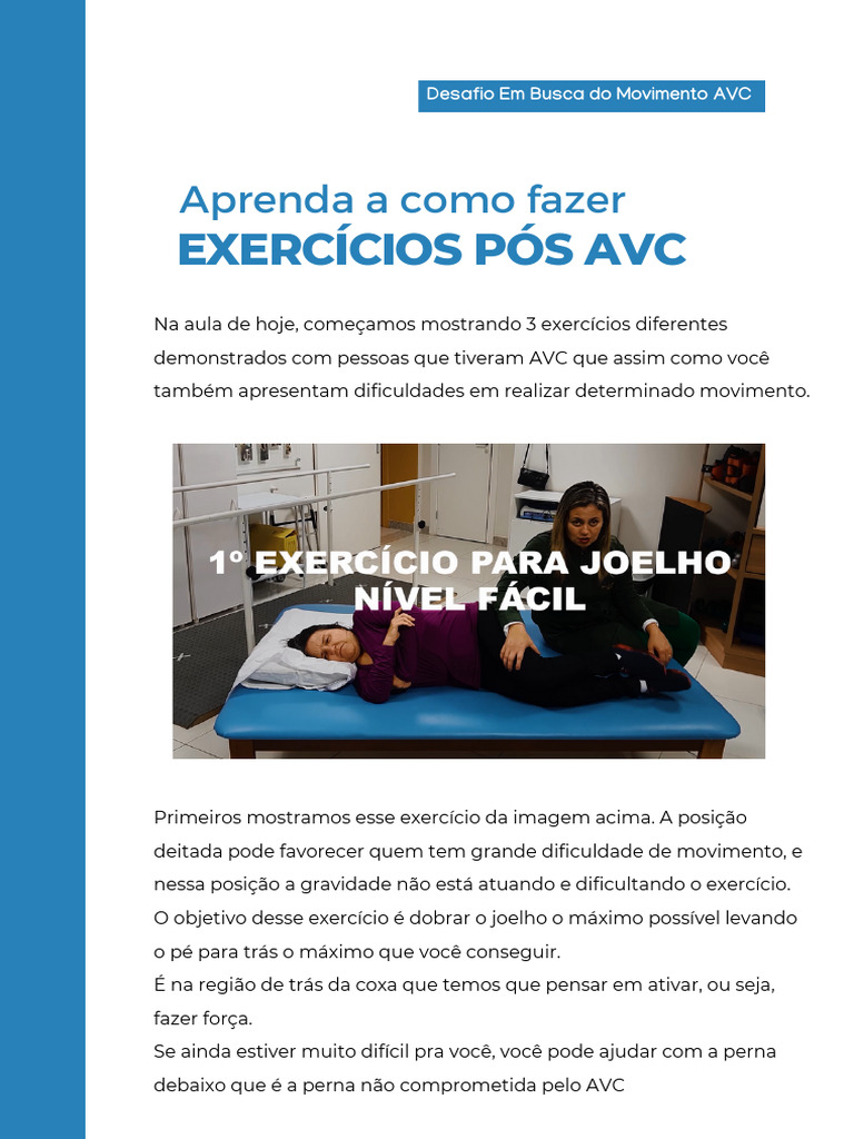 Aula 3 Desafio Em Busca Do Movimento Avc Pdf Avc