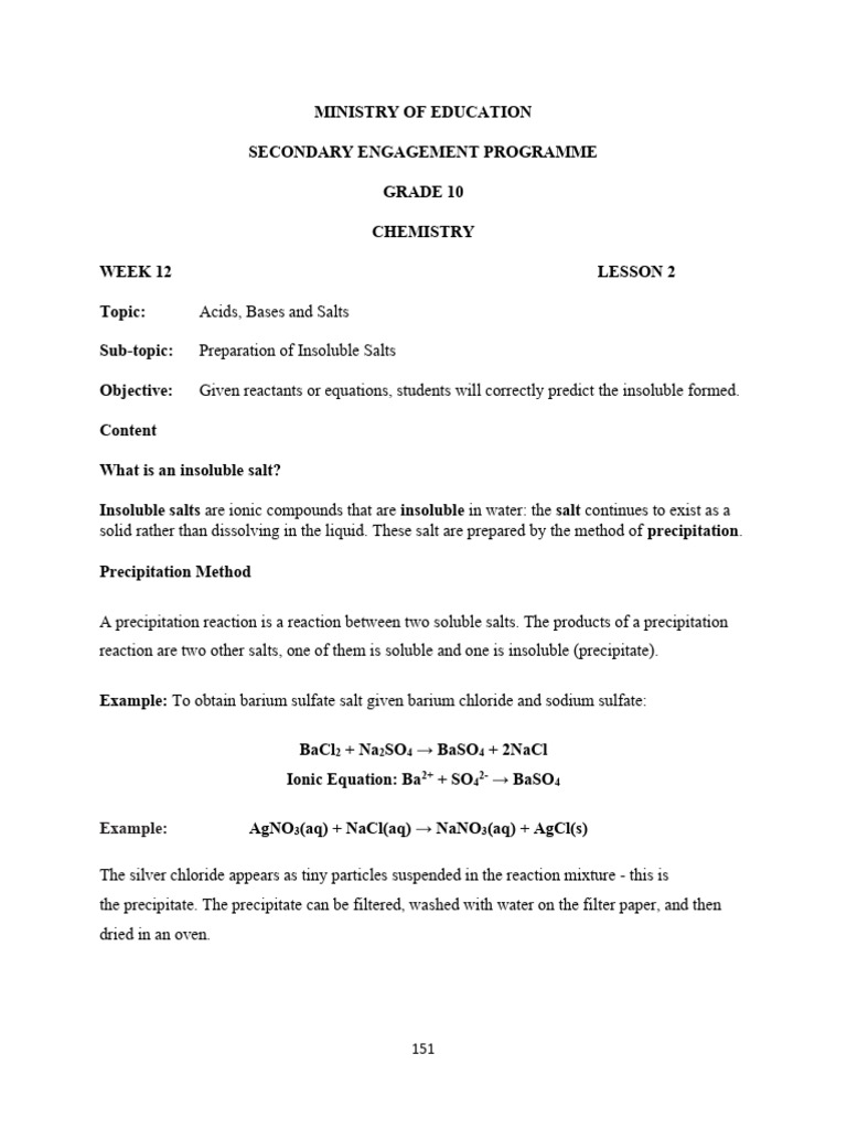 Grade 10 Chemistry Week 12 Lesson 2 | PDF