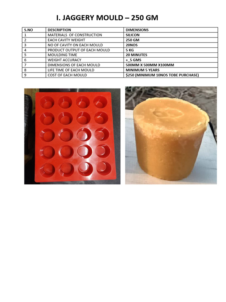 Silicone Jaggery Moulds Guide | PDF | Home & Garden | Technology ...