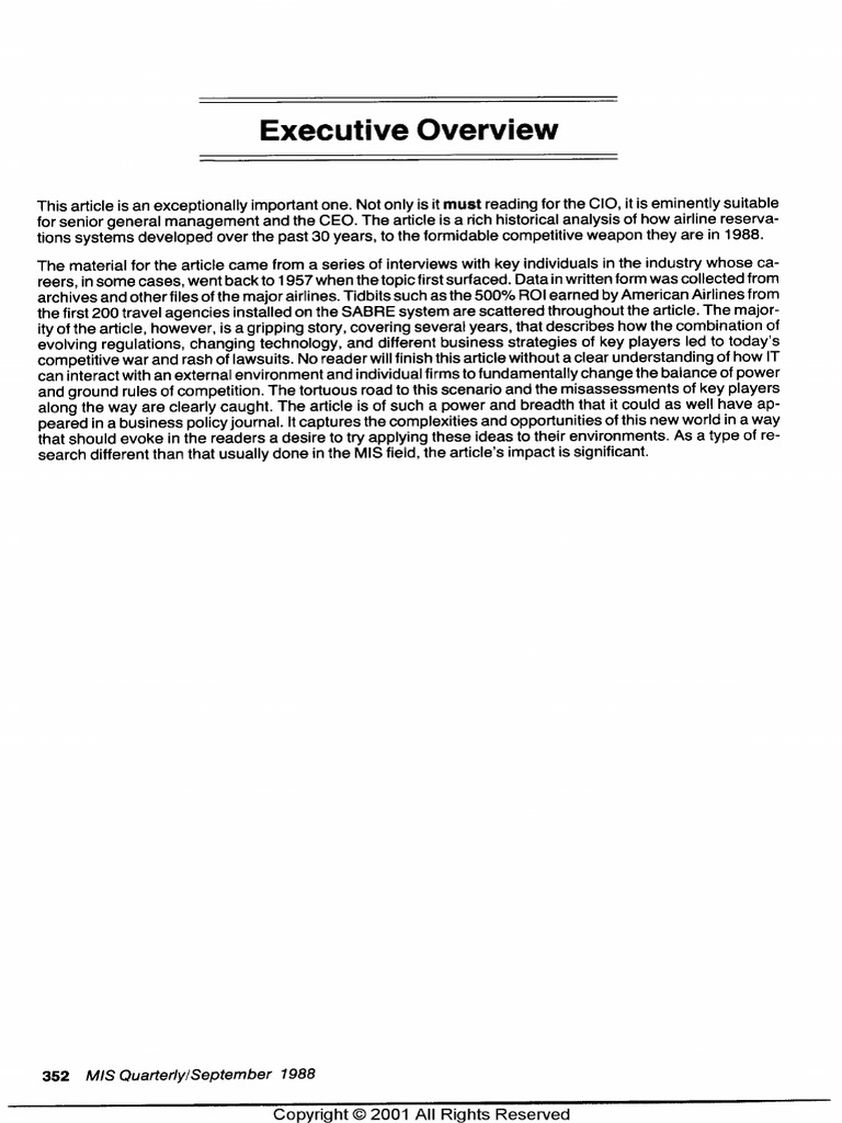 Airline Reservation Systems Lessons From History | PDF