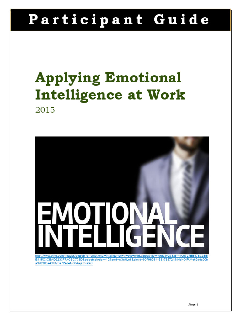 Emotional Intelligence Participant Manual Coulibaly | PDF | Emotional ... Emotional Intelligence Participant Manual Coulibaly | PDF | Emotional ...