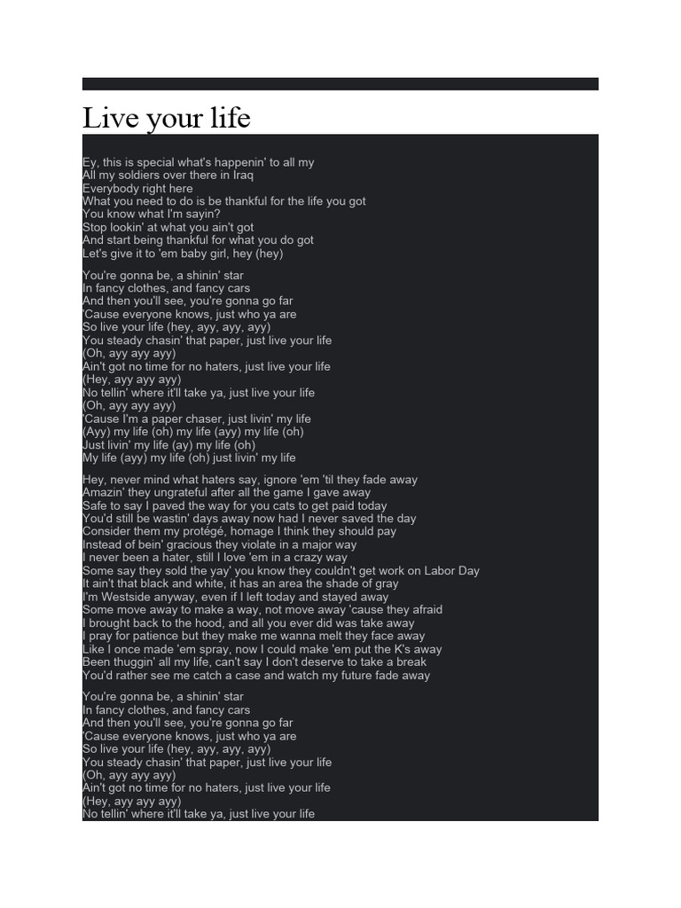 Live Your Life | PDF