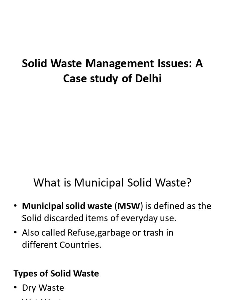 Solid Waste Management | PDF | Municipal Solid Waste | Waste Management