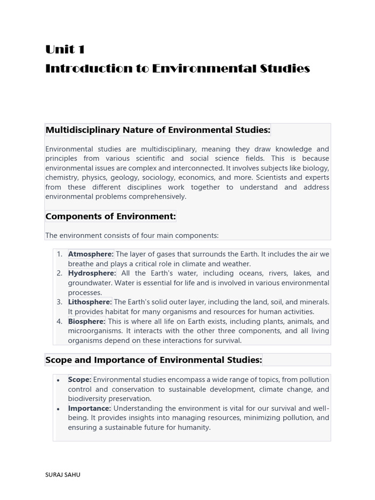 Sem I (My Notes) | PDF | Ecosystem | Earth Sciences