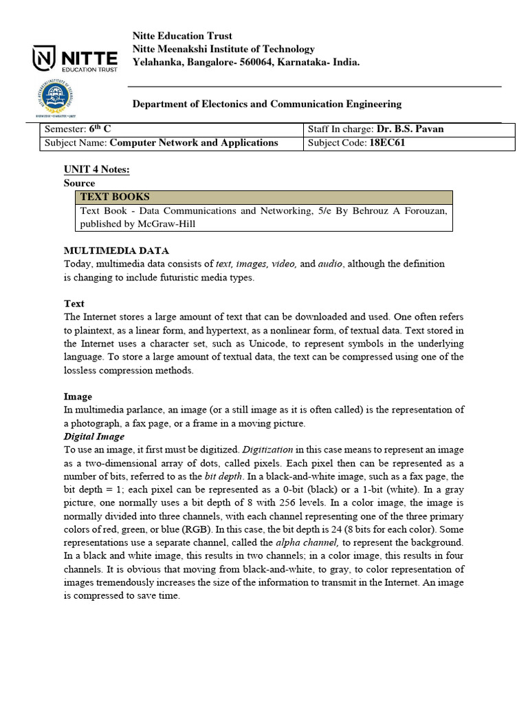 Unit 4 Notes Pdf Data Compression Session Initiation Protocol
