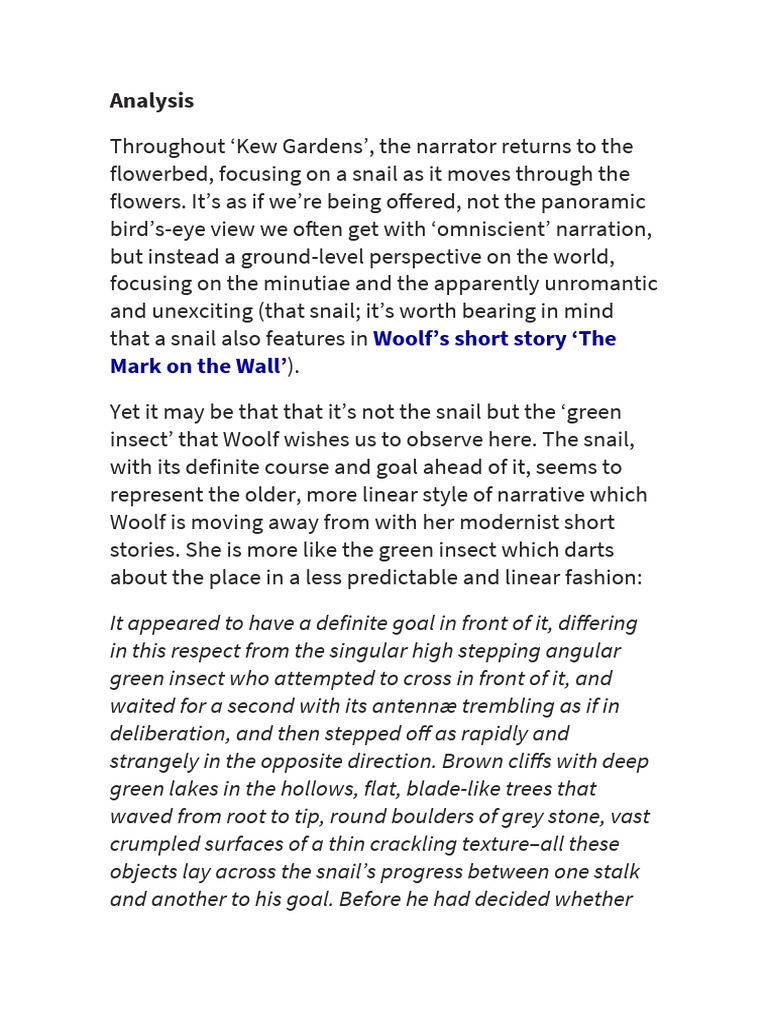 Analysis Kew Gardens | PDF