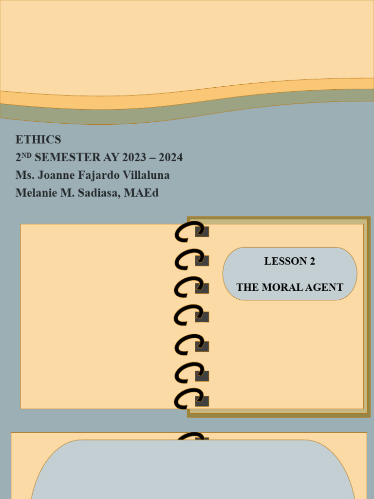 Lesson 2 The Moral Agent | PDF | Family | Morality