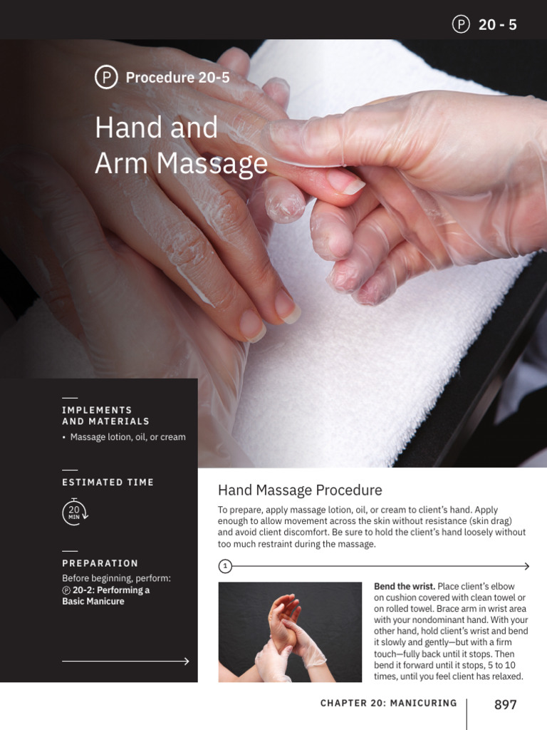 Cos14e Ch20 Procedure 20-5 Hand Arm Massage | PDF | Hand | Finger