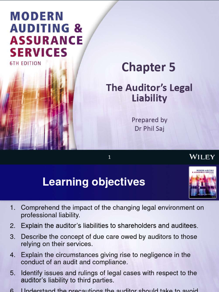 The Auditor's Legal Liability | PDF | Negligence | Duty Of Care