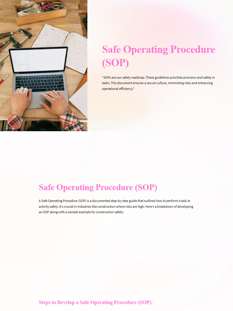 Safe Operating Procedure SOP | PDF | Risk | Safety
