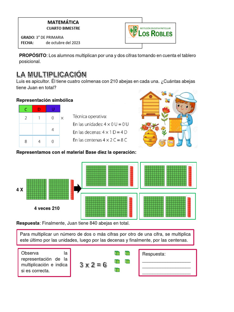 3RO.%20MATEM%C3%81TICA%20SEMANA%2034%20LA%20MULTIPLICACI%C3%93N | PDF ...