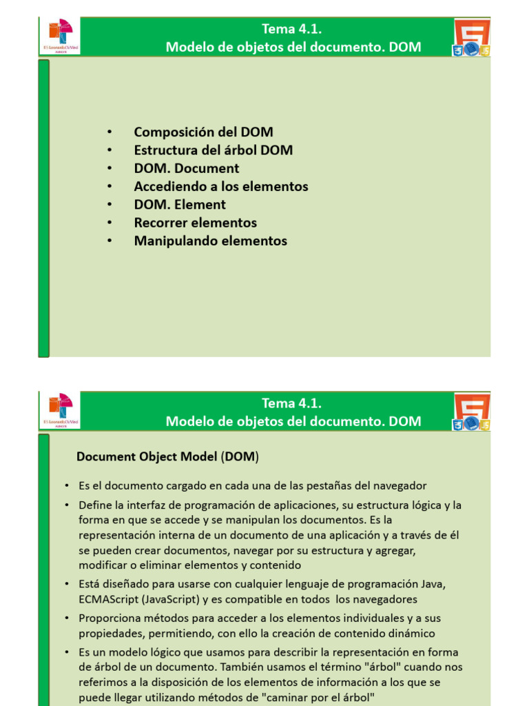 Guía Completa del DOM HTML | PDF | Modelo de objeto de documento | Ingeniería de software