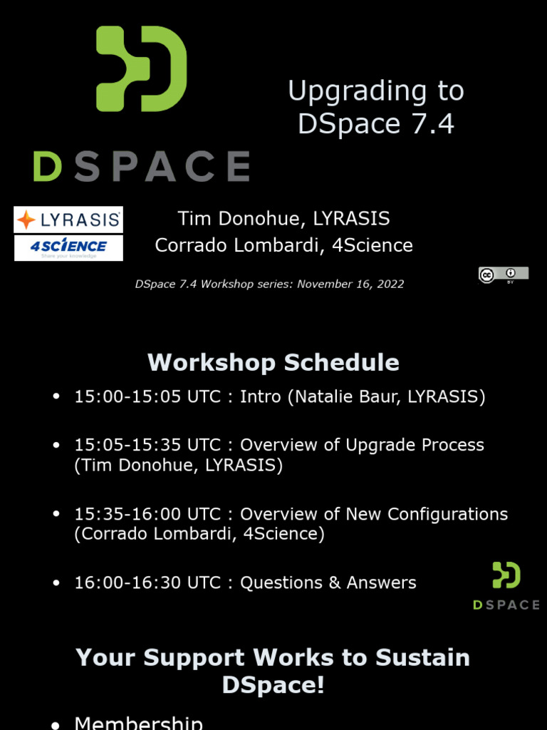 2022-11 Upgrading To DSpace 7.4 Webinar | PDF
