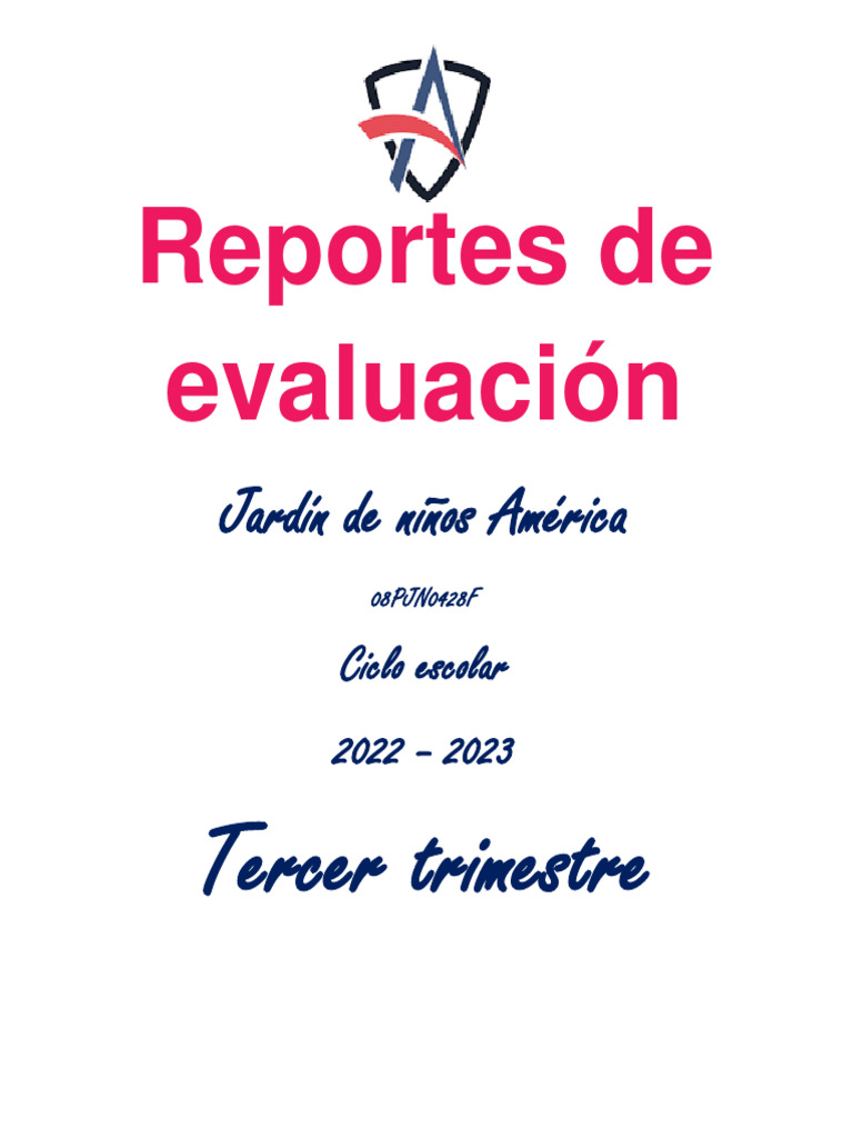 Reportes de Evaluación 3er Trimestre 22-23 3A | PDF