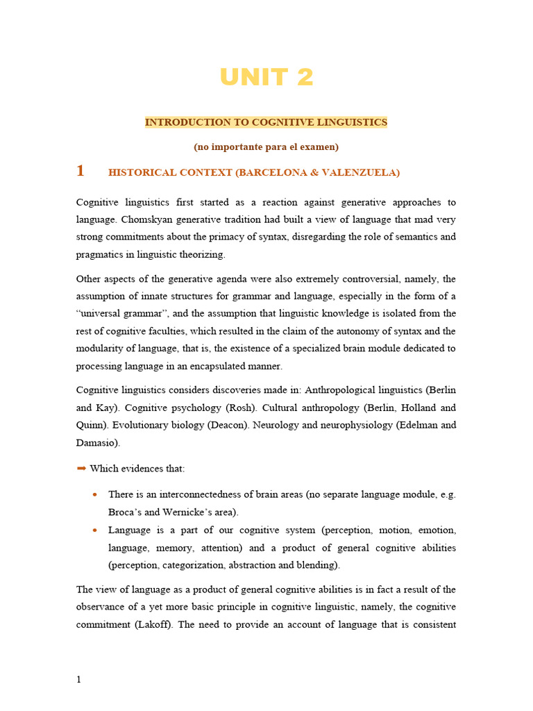 Unit 2 | PDF | Cognitive Science | Linguistics