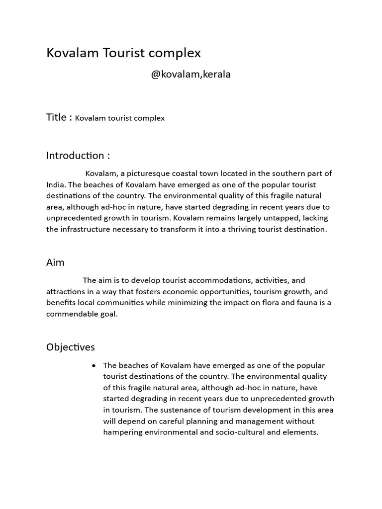 Kovalam Tourist Complex | PDF | Tourism | Natural Environment