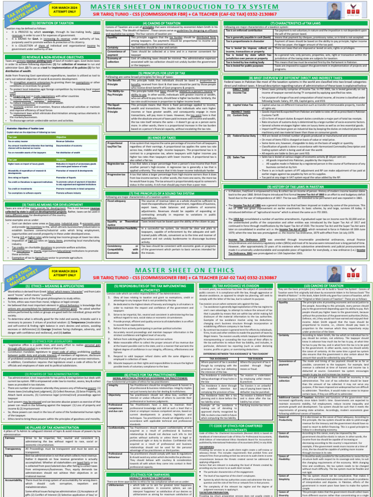 Master Sheets Tax | Download Free PDF | Taxes | Income