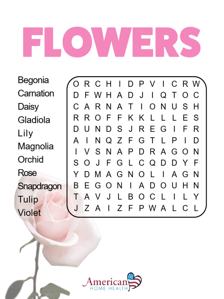 Flower Word Search Puzzle | PDF