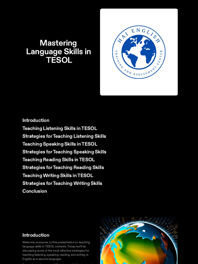 Tesol 03 Mastering Language Skills in Tesol 2023 8 1 11 12 2 | PDF ...