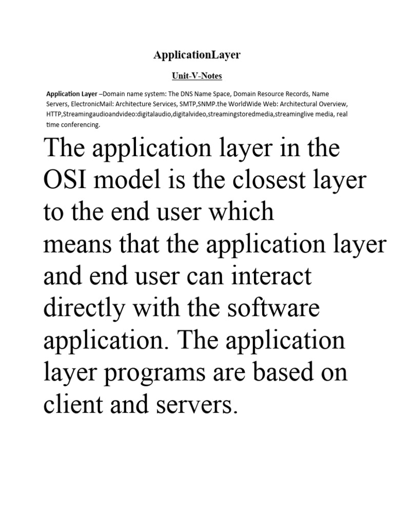 Unit-5 Notes | PDF | Domain Name System | Osi Model
