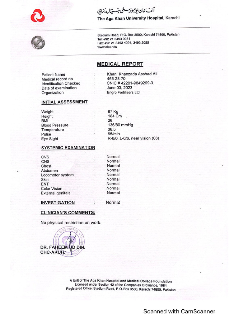 Medical Report | PDF