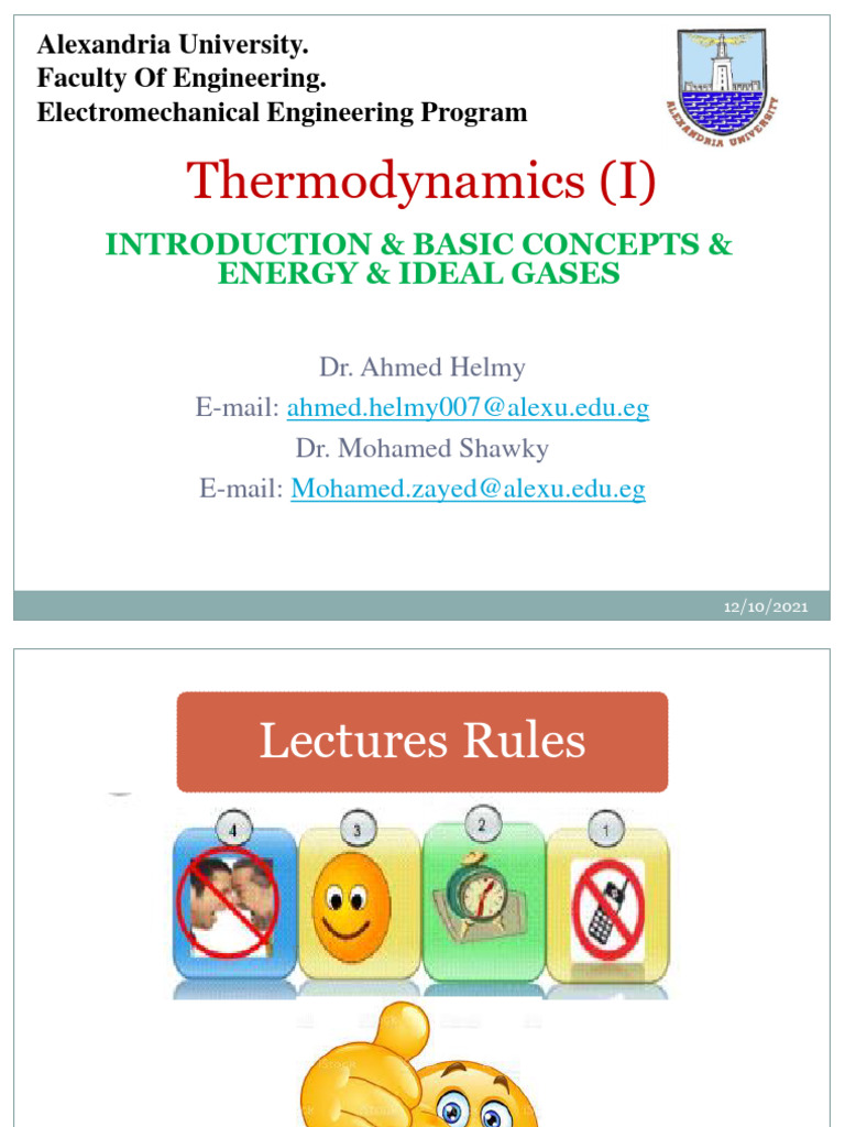 1 Introduction & Basic Concepts & Energy & Ideal Gases | PDF | Fahrenheit | Heat