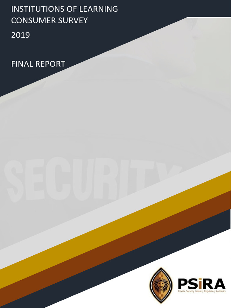 PSIRA Institutions of Learning Final Report | PDF | Survey Methodology ...
