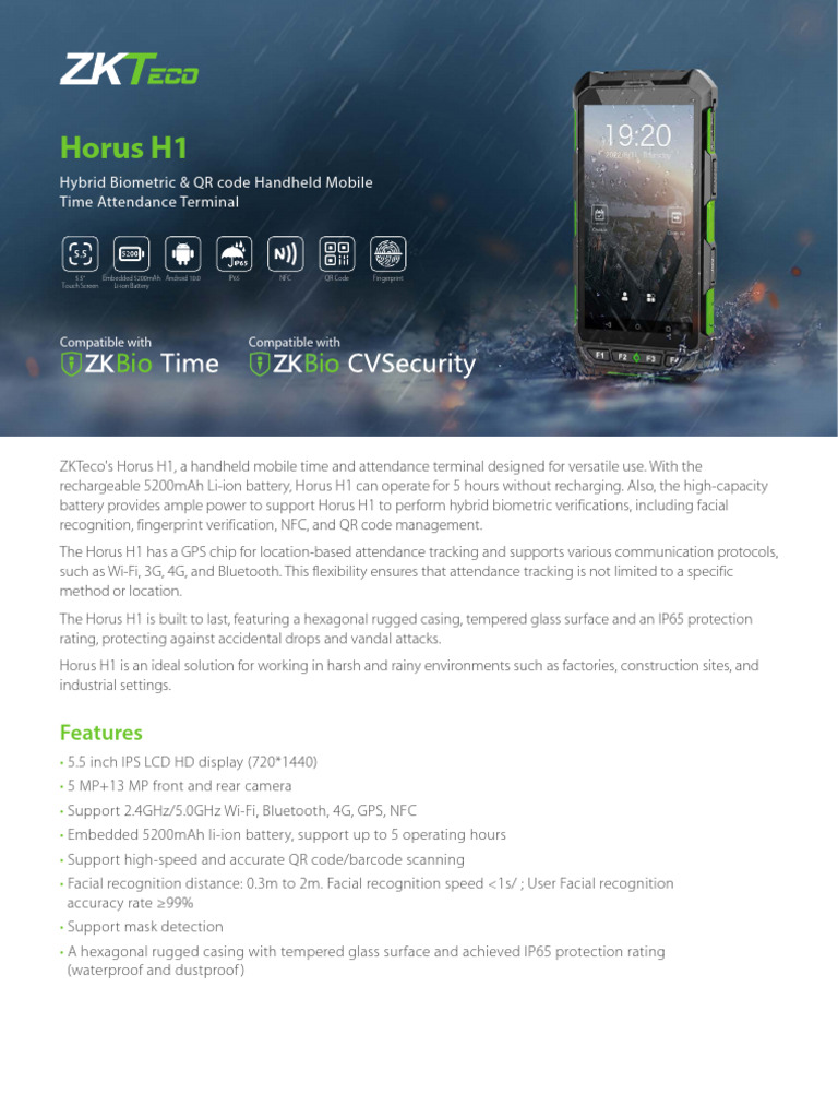 Horus H1 Leaflet V1.3 20230524 | PDF | Mobile Device | Computer Engineering