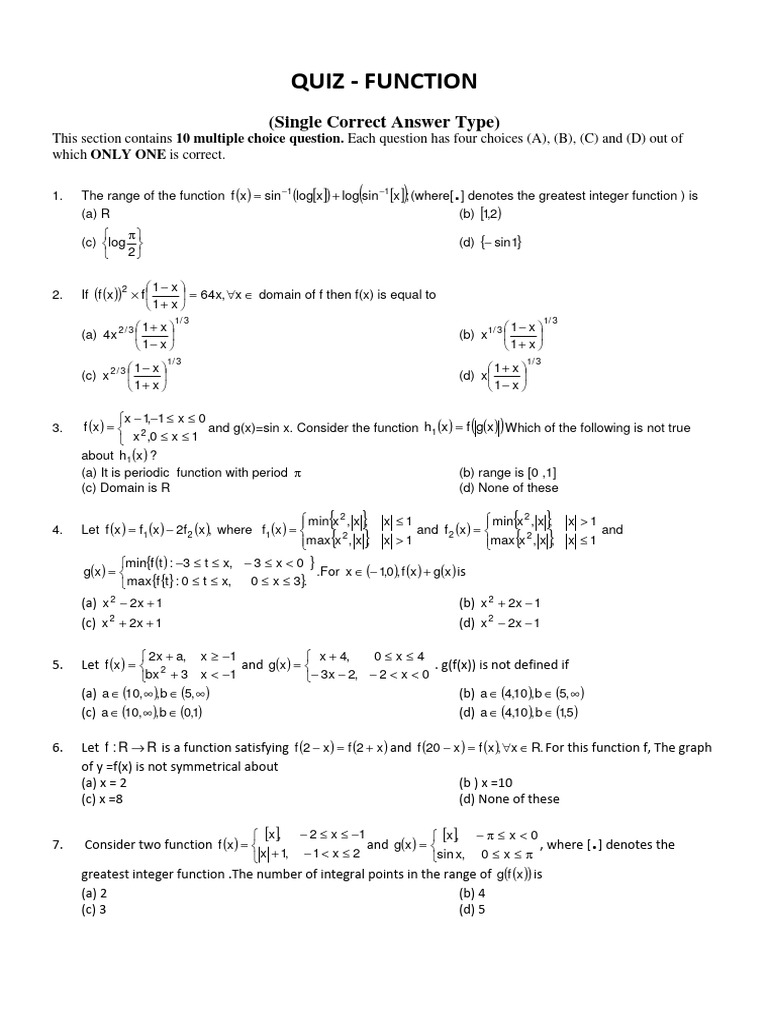 Functions | PDF | Function (Mathematics) | Infinity