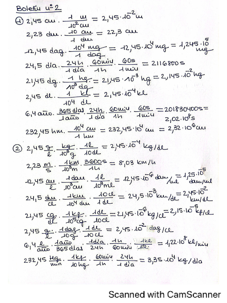Boletín Nº 2 Solución Ej 1+2 Fisica y Quimica | PDF