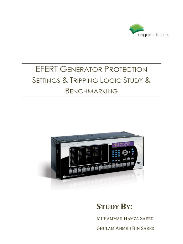 Generator Protection Settings & Tripping Logics Revalidation | PDF ... Generator Protection Settings & Tripping Logics Revalidation | PDF ...