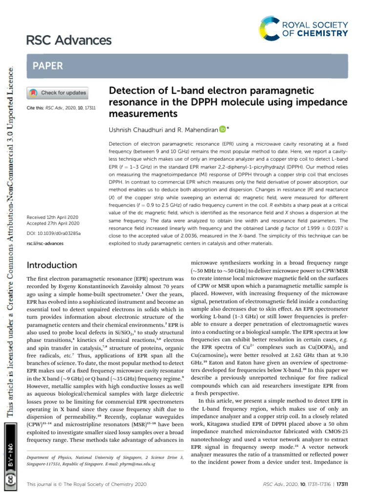 RA-010-D0RA03285A | PDF | Electron Paramagnetic Resonance | Inductor