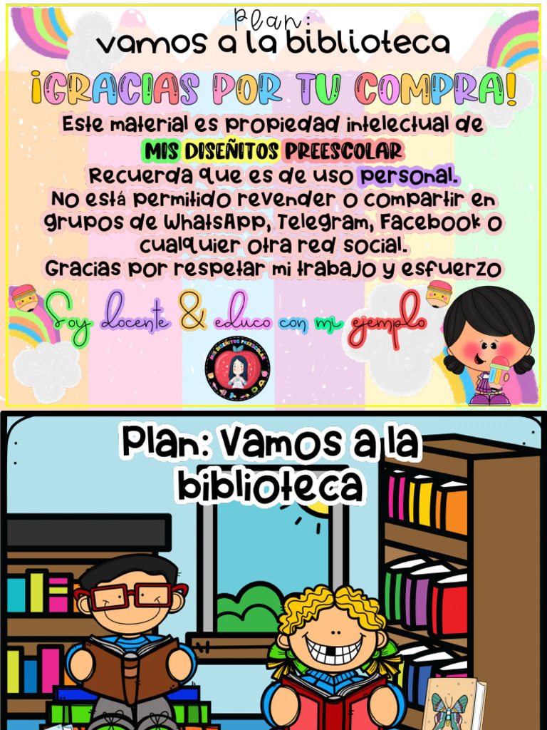 Plan Vamos A La Biblioteca - Mis Diseñitos Preescolar | PDF | Educación ...