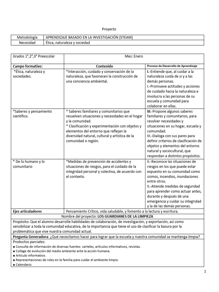 PROYECTO GUARDIANES DE LA LIMPIEZA_230903_174452 | PDF PROYECTO GUARDIANES DE LA LIMPIEZA_230903_174452 | PDF