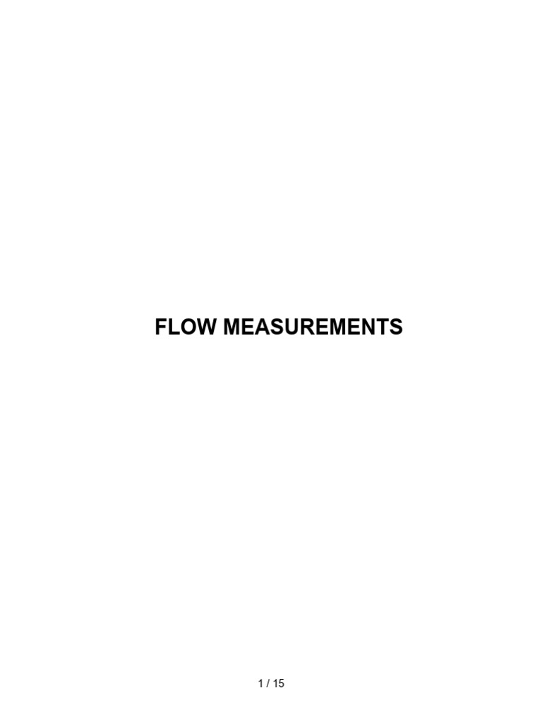 Flow Measurement Pdf Flow Measurement Electromagnetic Induction