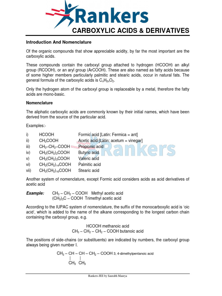 Carboxylic Acids & Derivatives | PDF | Carboxylic Acid | Ester
