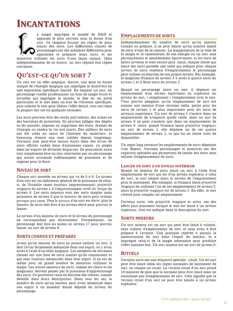 Lancer Un Sort | PDF