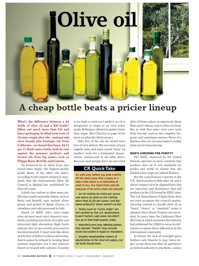 Olive Oil Consumer Guide | PDF | Olive Oil | Olive