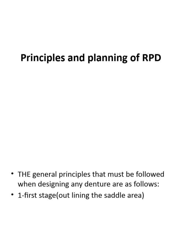 RPD Design Principles & Planning | PDF | Dentures | Dentistry Branches