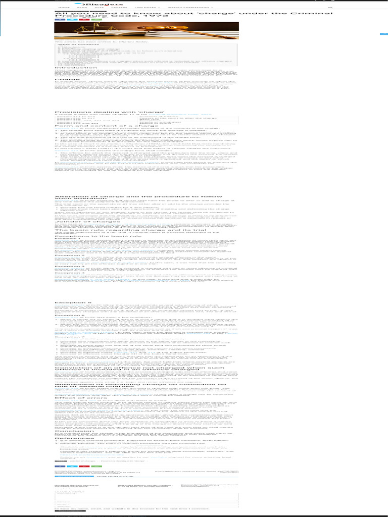 All You Need To Know About Charge' Under The Criminal Procedure Code, 1973 - IPleaders | PDF ...