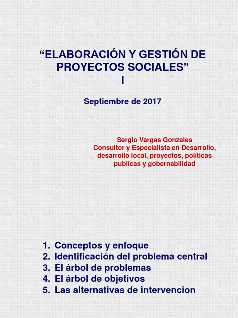 Exp 1 Taller Elaboracion y Gestion de Proyectos Sociales | PDF