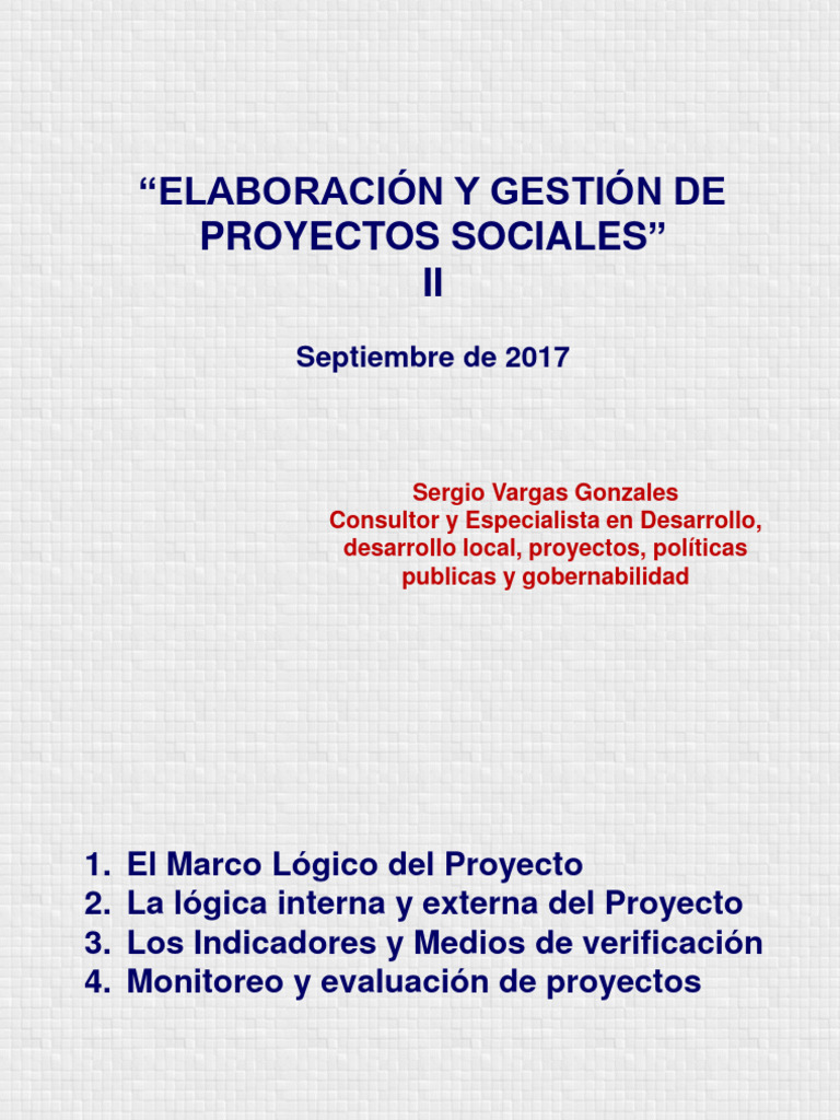 Exp 2 Taller Elaboracion y Gestion de Proyectos Sociales | PDF | Business