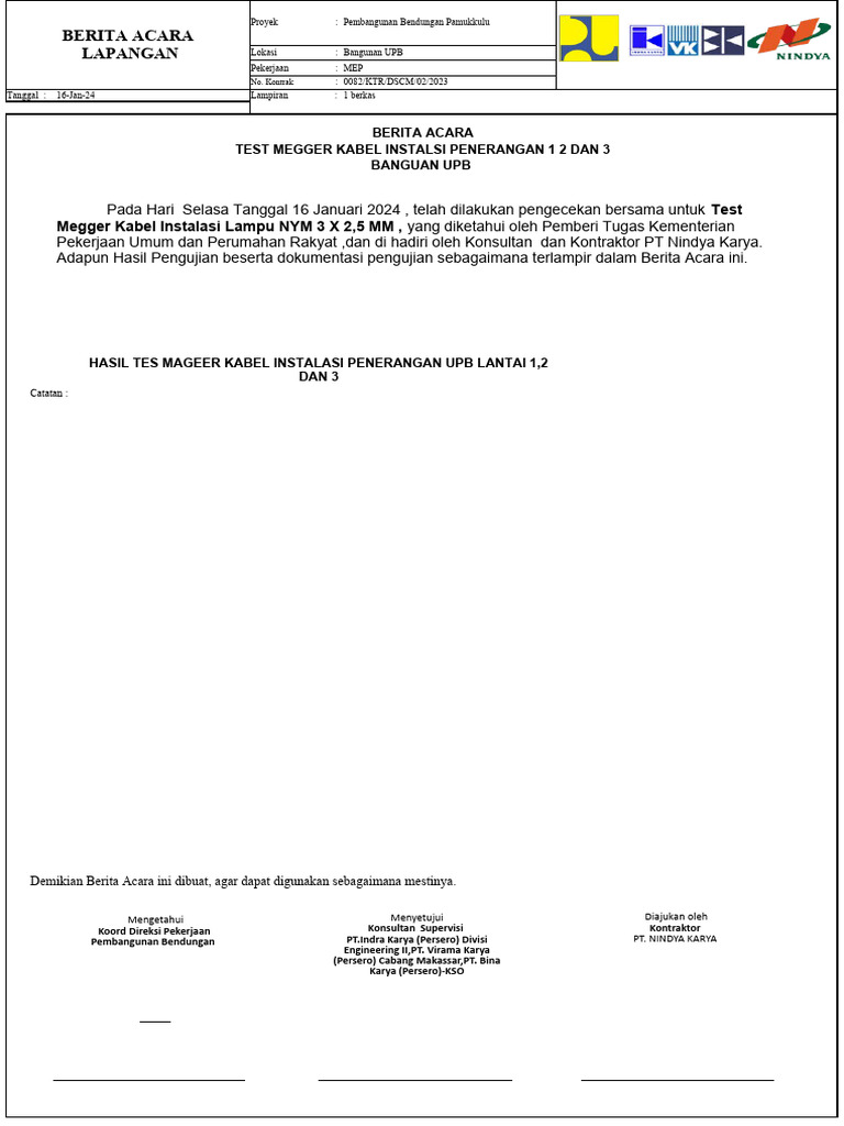 BA Test Megger Kabel by Vastro | PDF