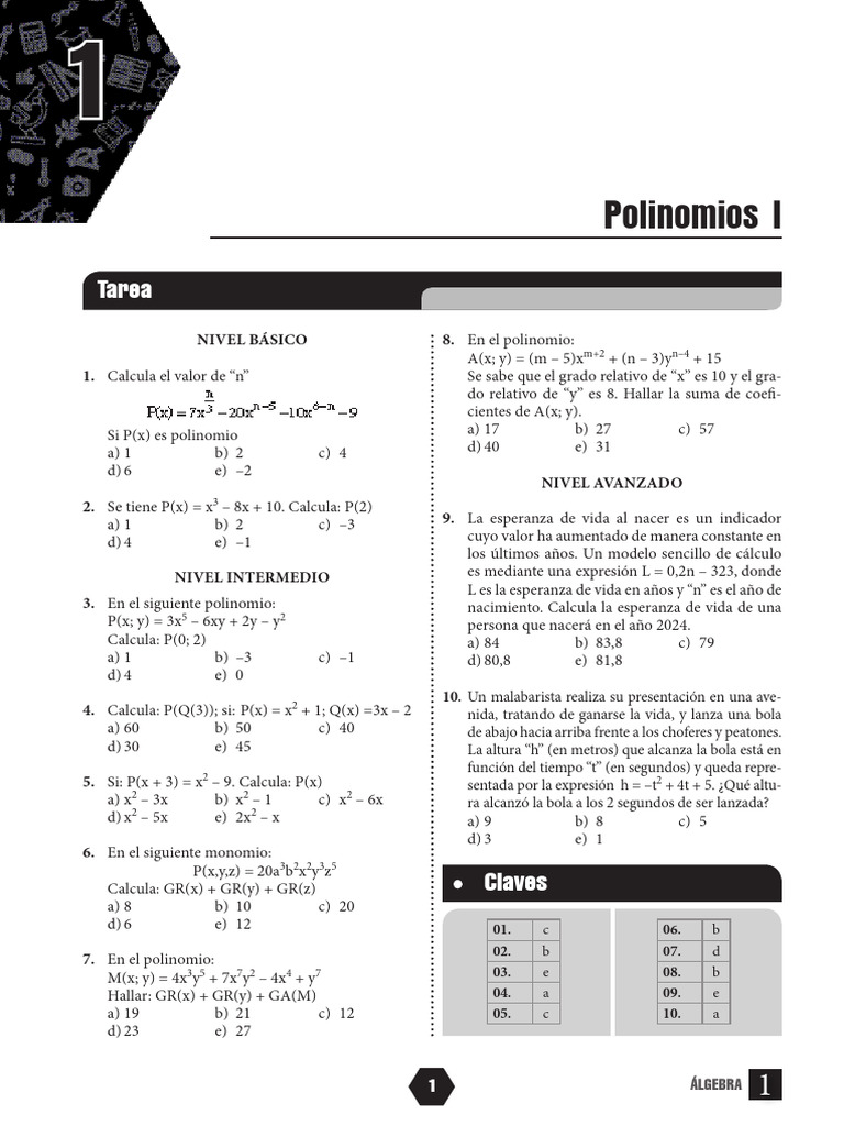 08 Tarea Algebra S1A | PDF | División (Matemáticas) | Matemáticas